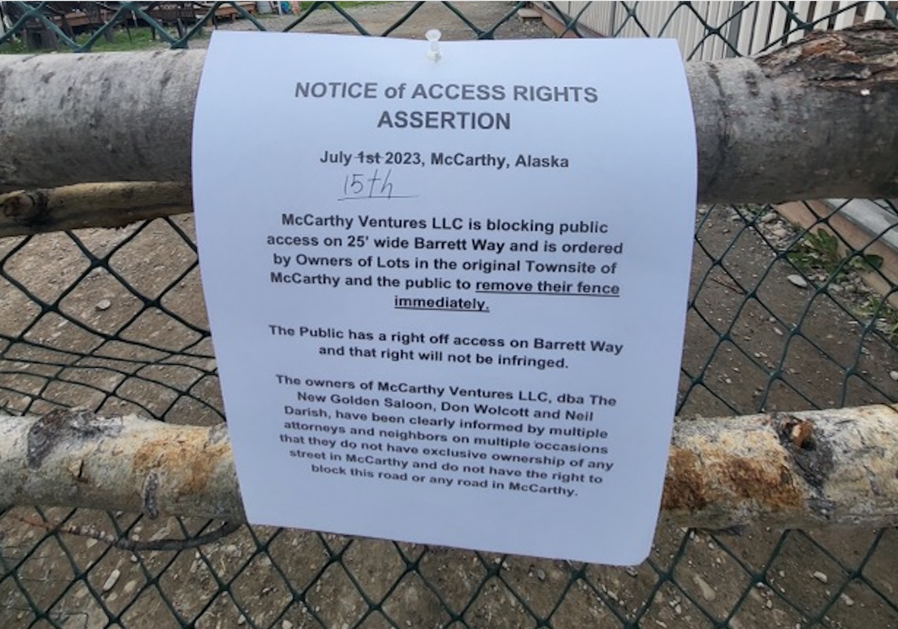 Streets of McCarthy: Much ado about a street fenced off in the middle ...