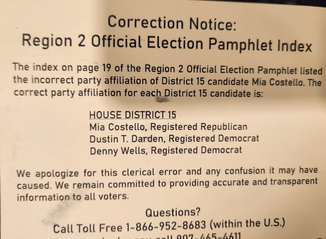 Election Division sends correction in mail to District 15 after mistake ...