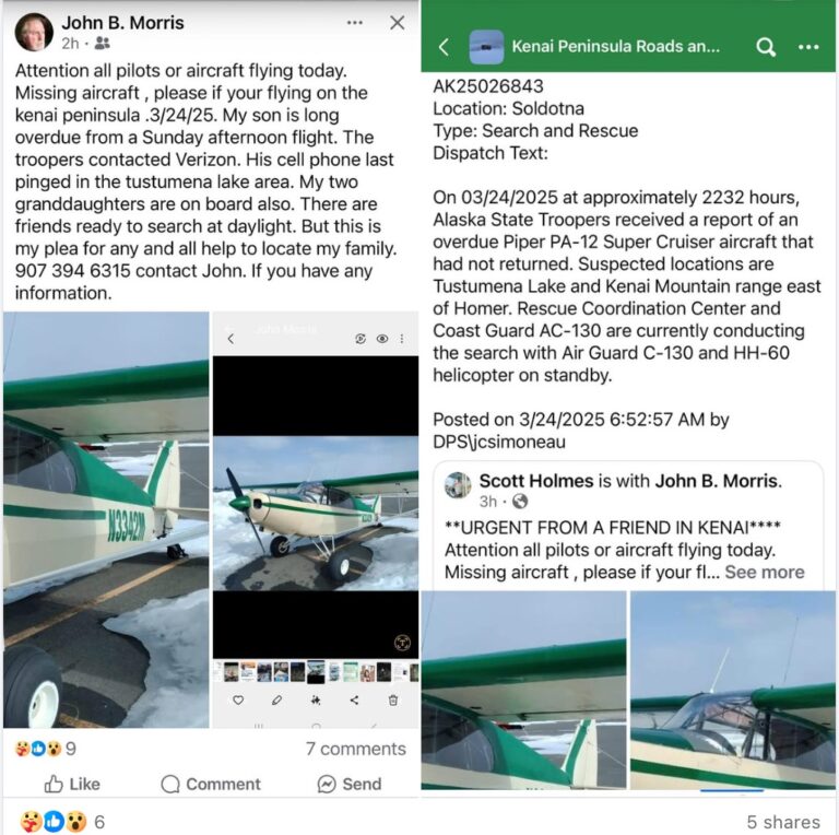 Plane missing on Kenai Peninsula with three souls - Must Read Alaska